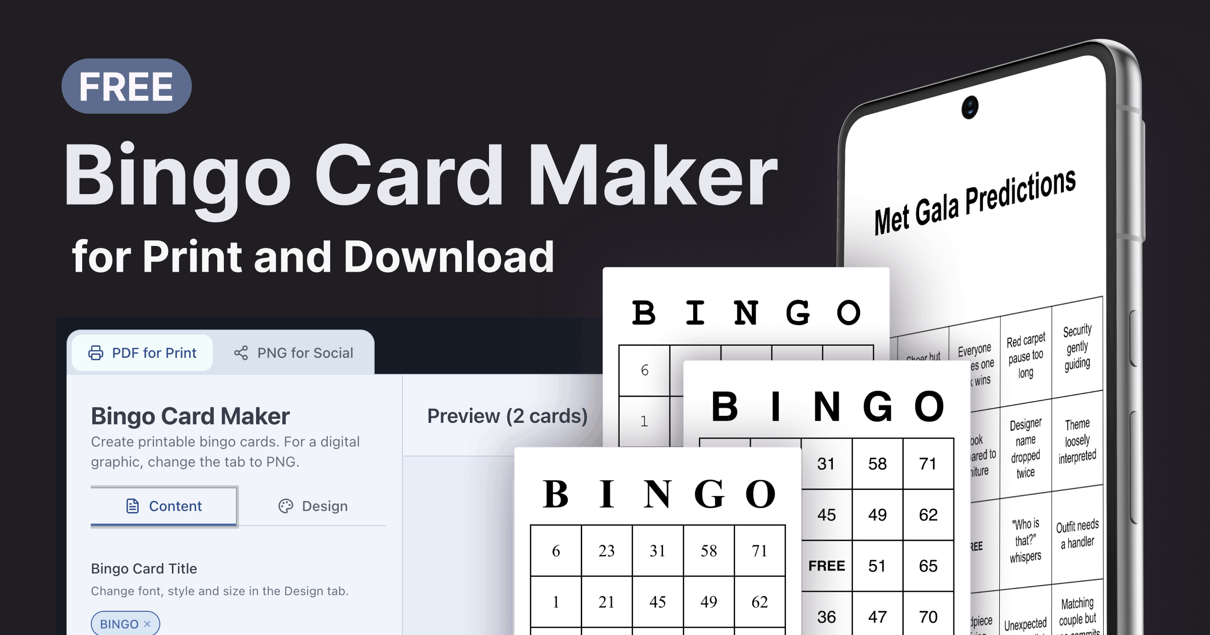 Free Bingo Card Maker