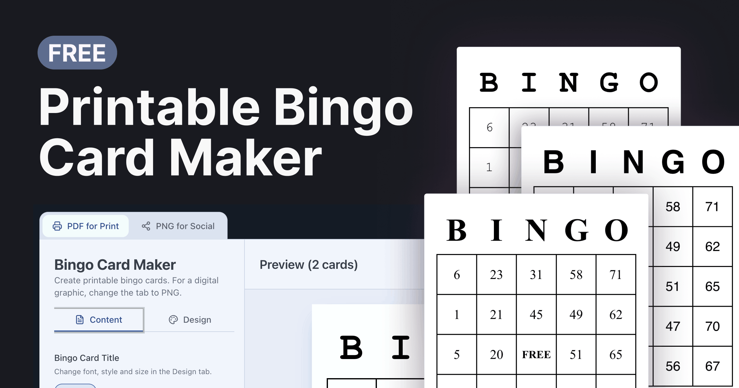 Printable Bingo Card Generator | Bingo Card Maker